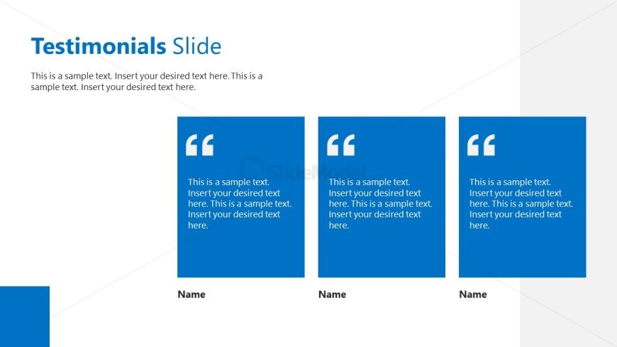 Testimonials Slide with Double Quotations - Business Report Slide ...