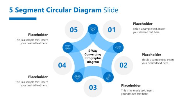 Five Segment Circular Diagram Slide - Business Report Template - SlideModel
