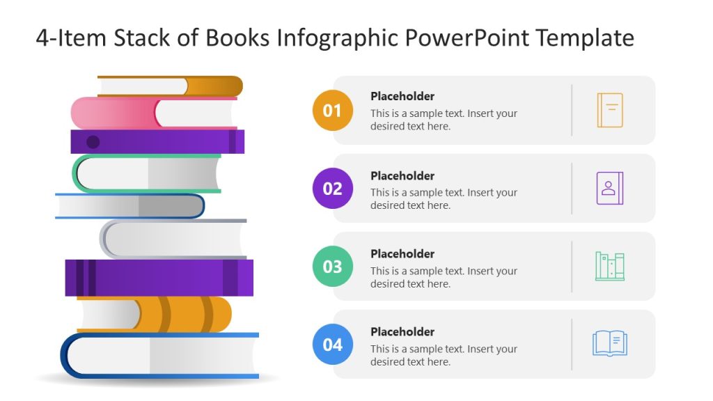 Stack of Books Diagram Presentation Template - SlideModel