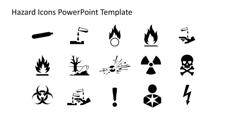 Icons without Shapes - Hazard Icons Slide Template - SlideModel