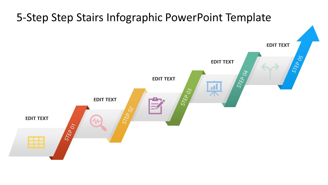 5-Step Stairs Infographic PowerPoint Template