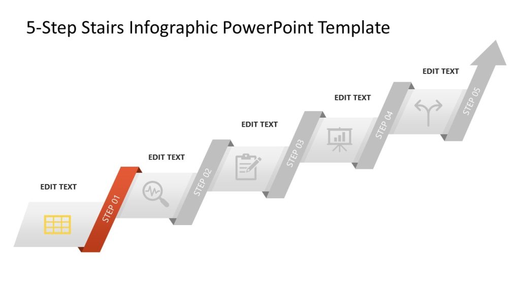 Focus Slide Stairs Diagram - 5-Step Stairs Infographic PPT Template ...