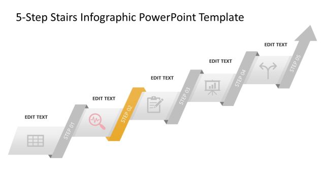 Editable 5-Step Stairs Infographic PPT Template - SlideModel