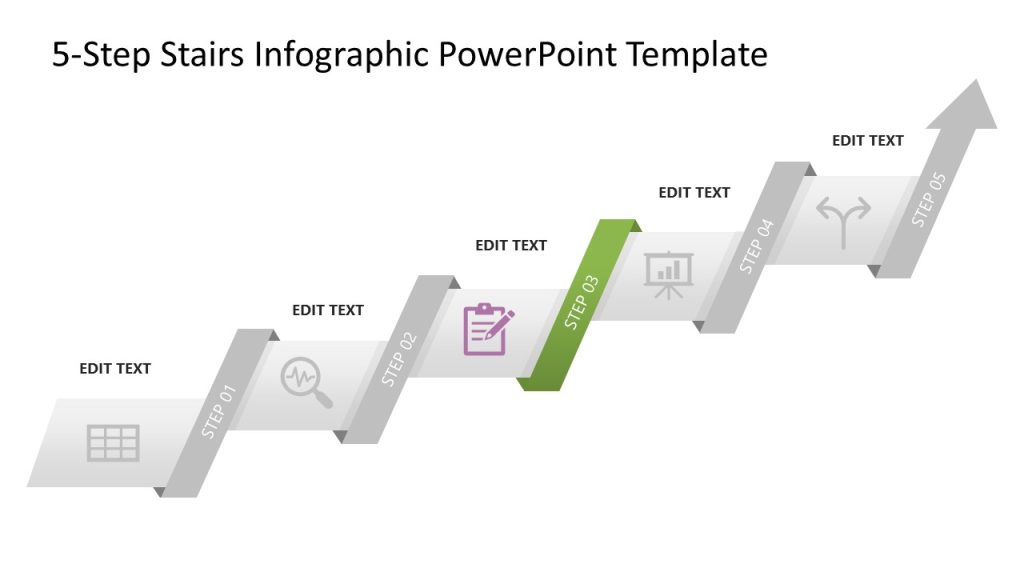 Customizable 5-Step Stairs Infographic PPT Template - SlideModel