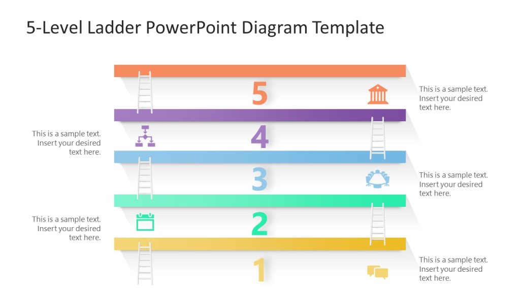 Editable 5 Level Vertical Ladder PPT Diagram - SlideModel