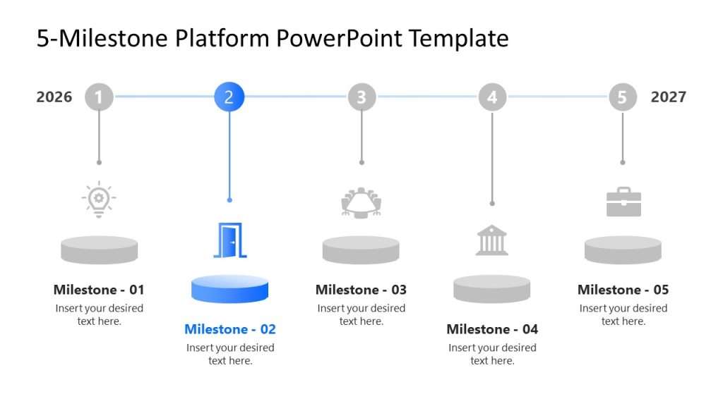 Customizable 5 Milestone Platform Template - SlideModel
