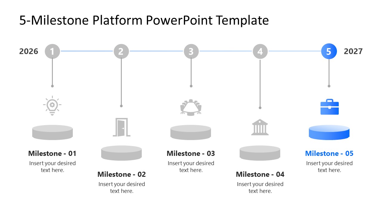 Creative 5 Milestone Platform Presentation Template - SlideModel