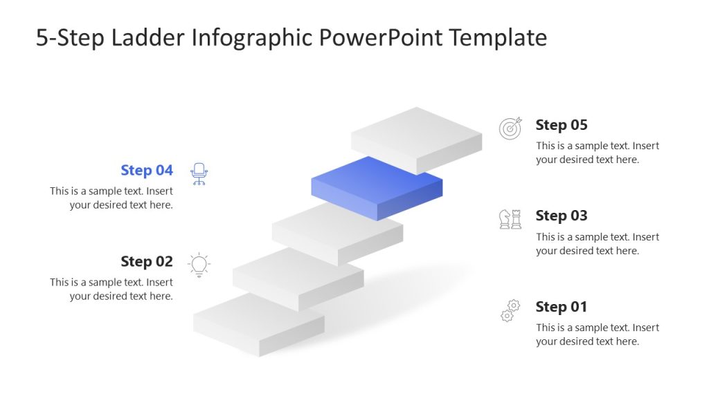 5-Step Ladder Infographic PPT Slide Template - SlideModel