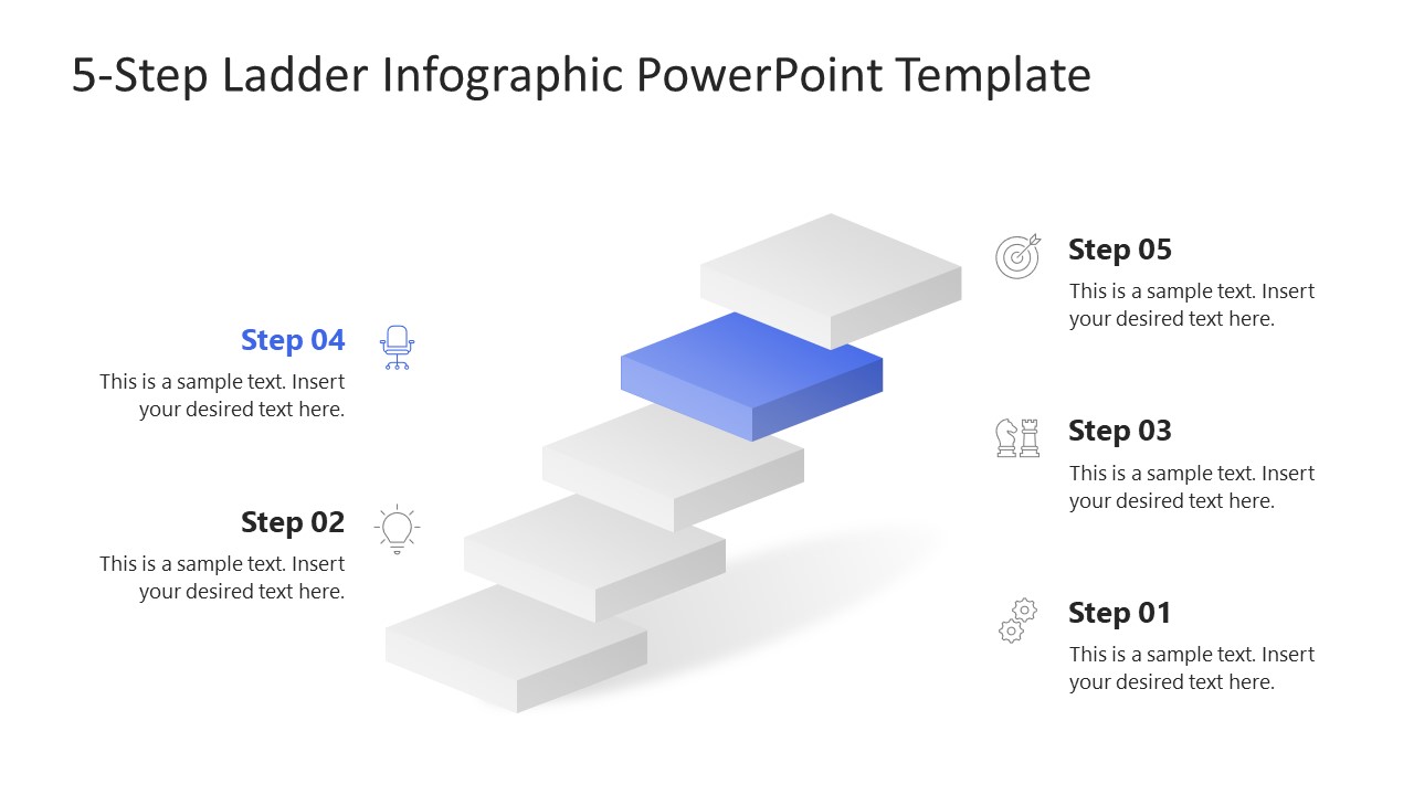 5-Step Ladder Infographic PowerPoint Template