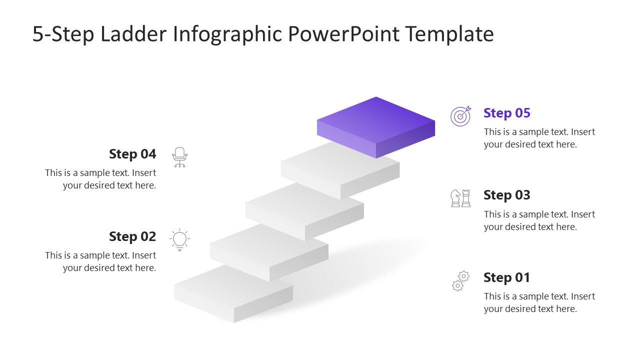 5-Step Ladder Infographic PowerPoint Template