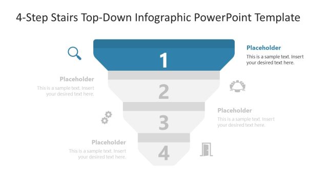4-Step Stairs Top-Down PowerPoint Infographic Diagram - SlideModel