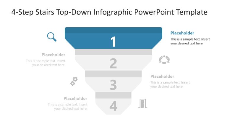 4-Step Stairs Top-Down PowerPoint Infographic Diagram - SlideModel