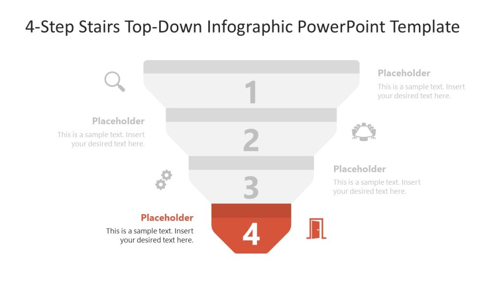 Customizable 4-Step Stairs Top-Down PPT Infographic Template - SlideModel