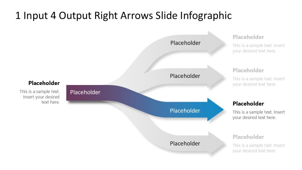 1 Input 4 Output Right Arrows PPT Layout - SlideModel