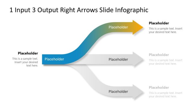 Editable 1 Input 3 Output Right Arrows Template Layout - SlideModel