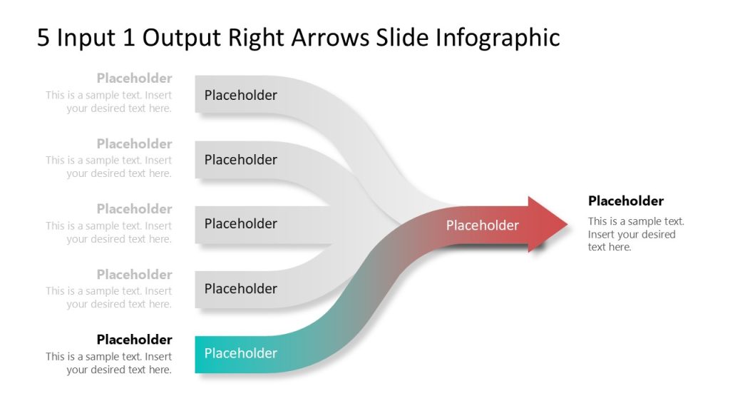 5 Input 1 Output Right Arrows Diagram PPT Template - SlideModel