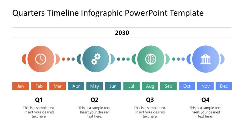 Customizable Quarters Timeline Infographic PPT Template - SlideModel