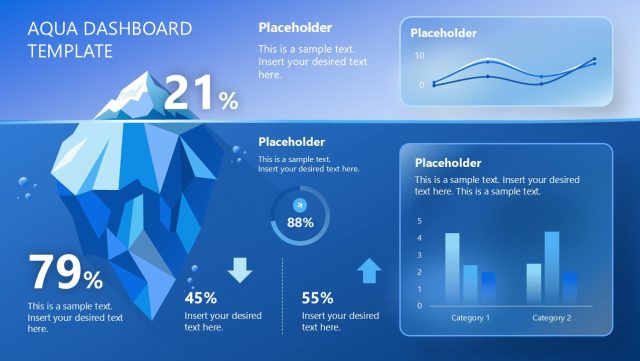 Editable Aqua Dashboard Presentation Template - SlideModel