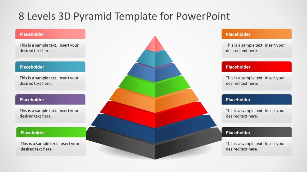 8 Levels 3D Pyramid PowerPoint Template - SlideModel