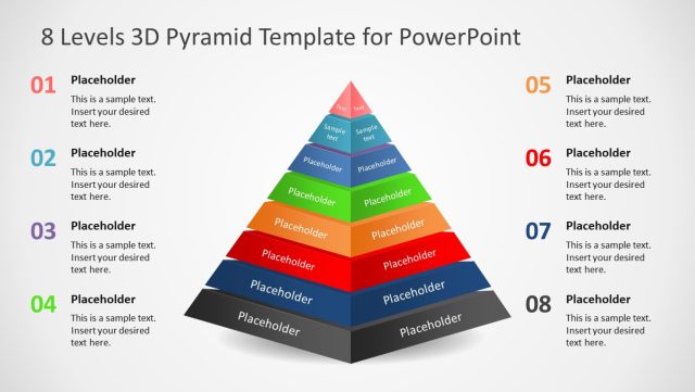 8 Levels 3D Pyramid Presentation Template - SlideModel