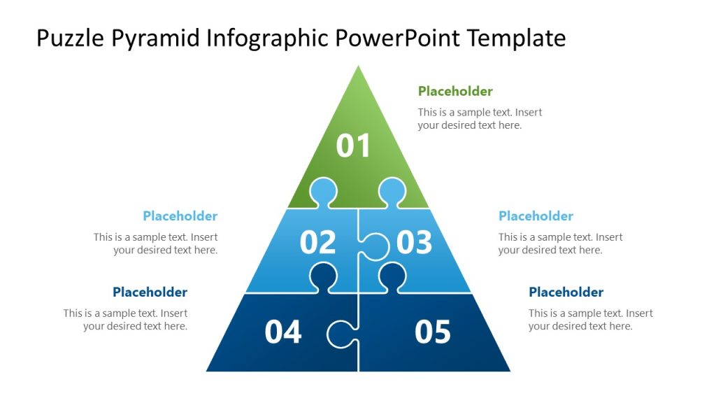 5-Piece Puzzle Pyramid Infographic PPT Template - SlideModel