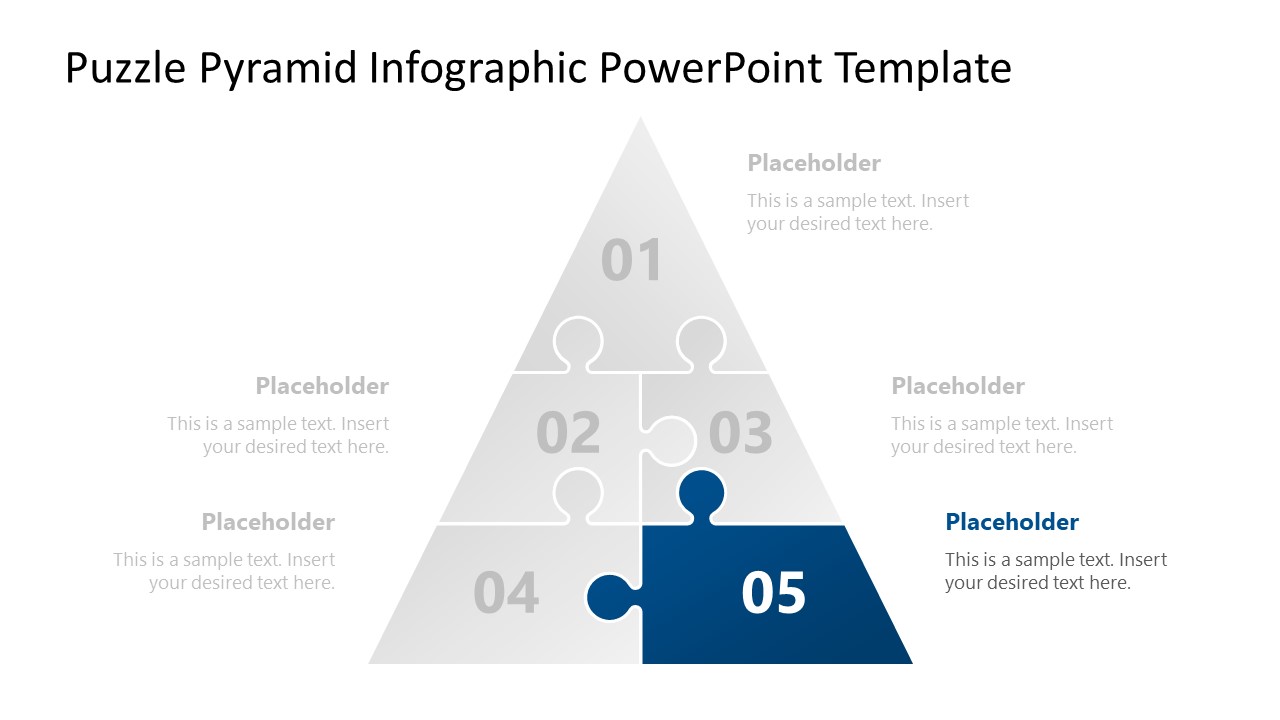 5-Piece Puzzle Pyramid Infographic PowerPoint Template