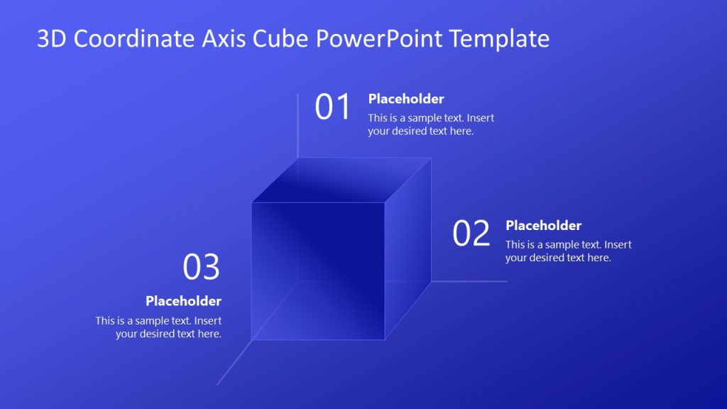 Customizable 3D Coordinate Axis Cube PowerPoint Layout - SlideModel