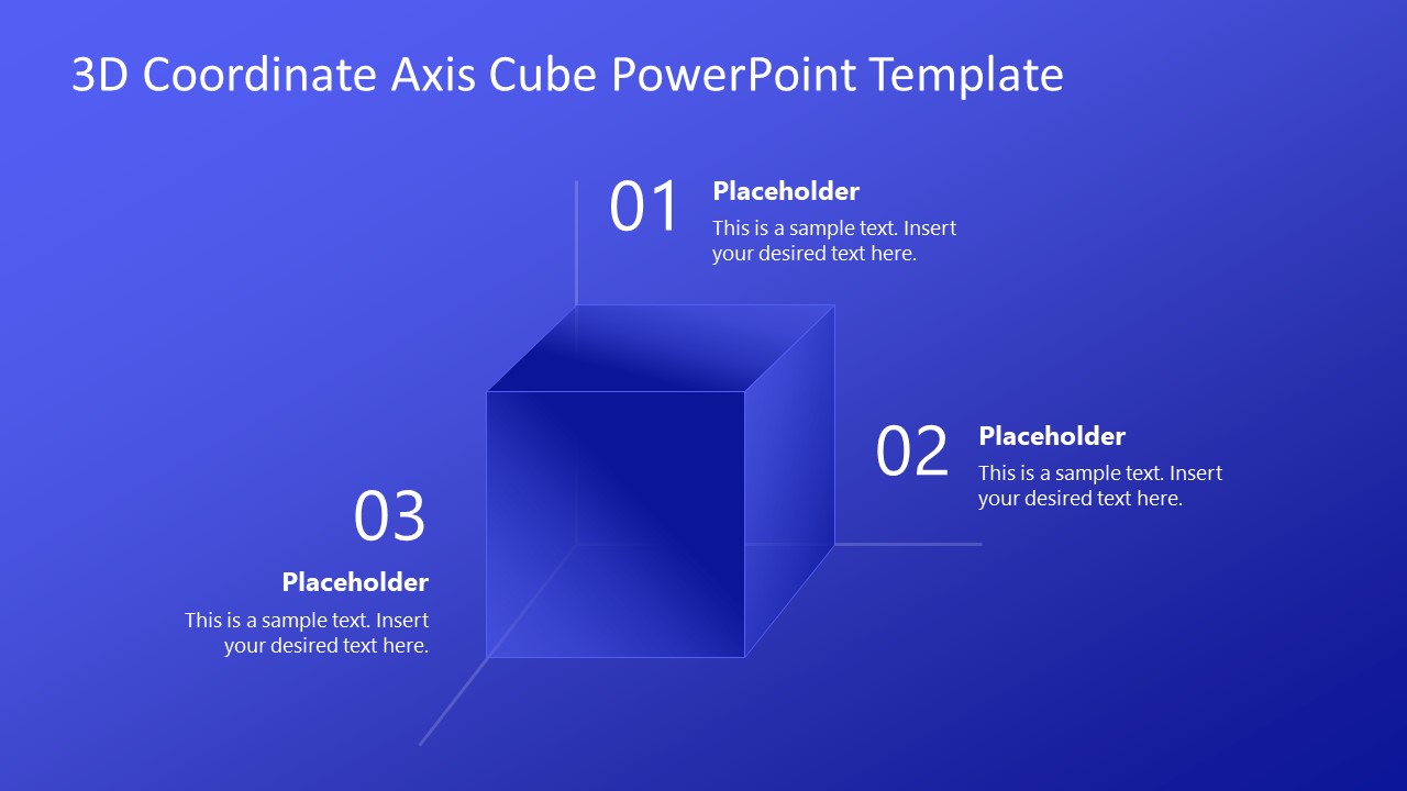 3D Coordinate Axis Cube PowerPoint Template