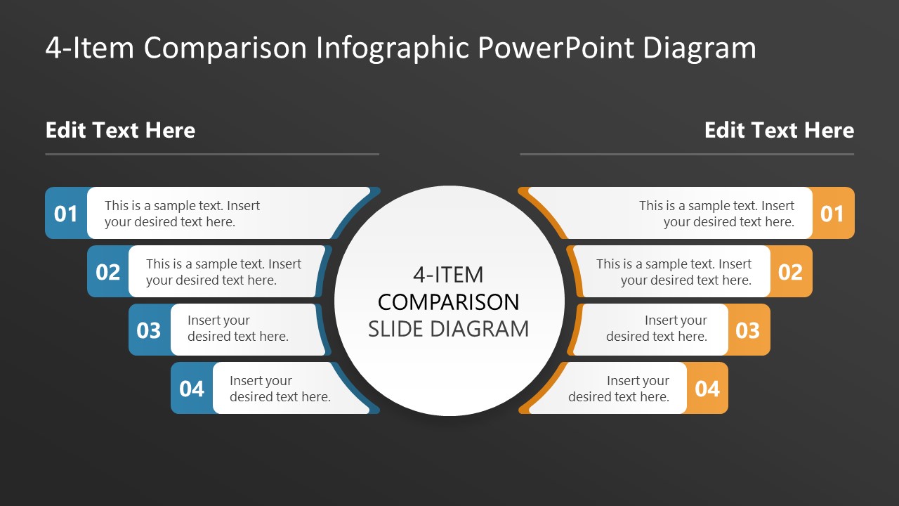 4-Item Comparison Infographic PowerPoint Template