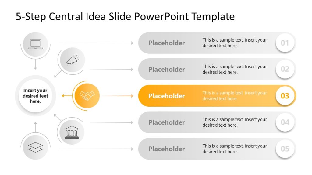 5-Step Central Idea Template for PowerPoint - SlideModel