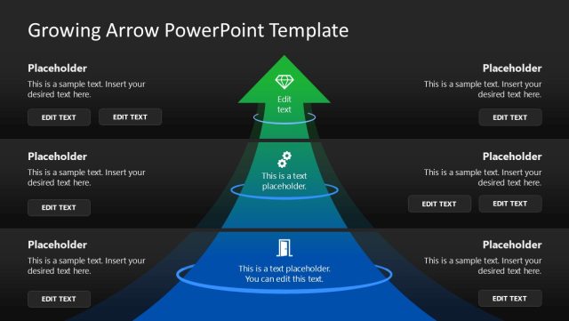 Customizable Growing Arrow Template Slide - SlideModel