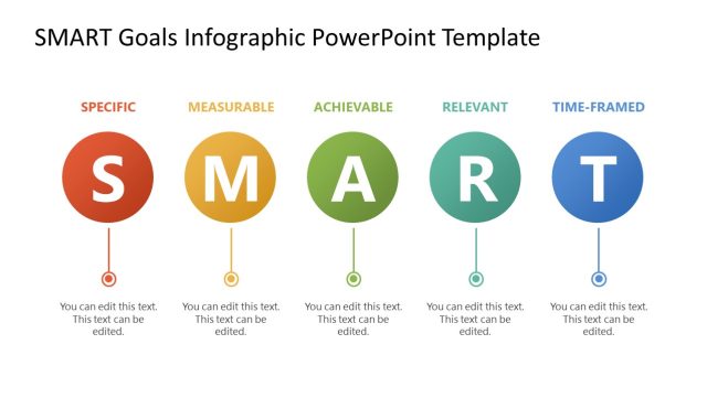 SMART Goals Template Slide with Circular Shapes - SlideModel