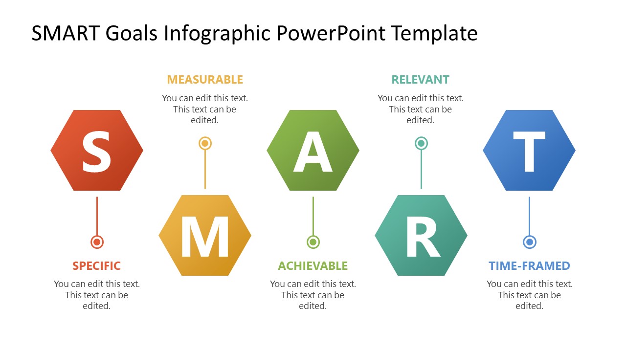 SMART Goals Slide Template Infographic for PowerPoint