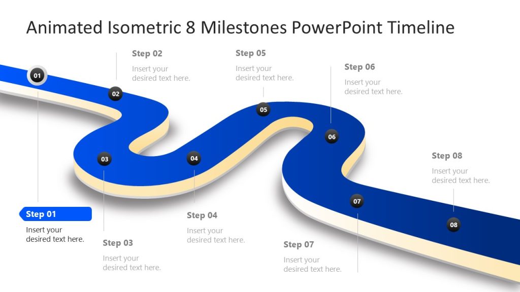 Animated Isometric 8 Milestones PPT Timeline Diagram - SlideModel