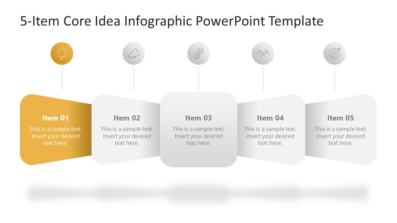 5-Item Core Idea Infographic PowerPoint Template