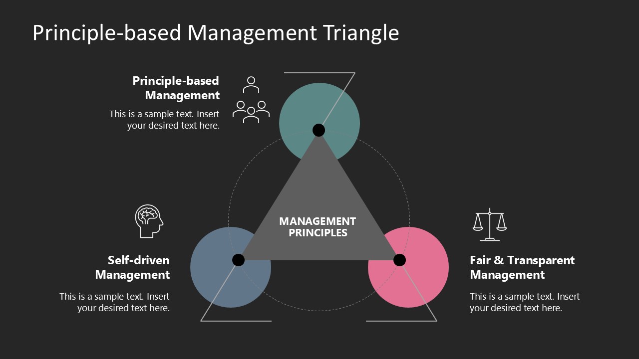 Principle-Based Management Triangle PowerPoint Template