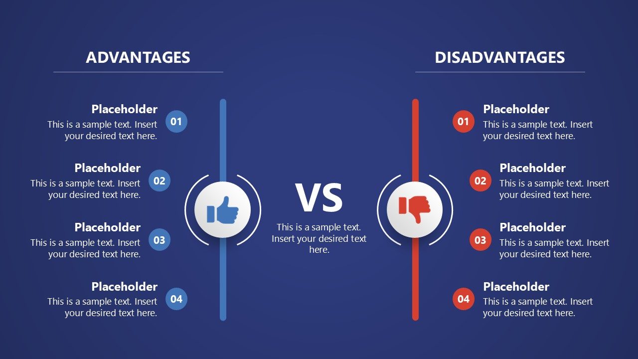 Advantages vs Disadvantages Template PPT Layout - SlideModel