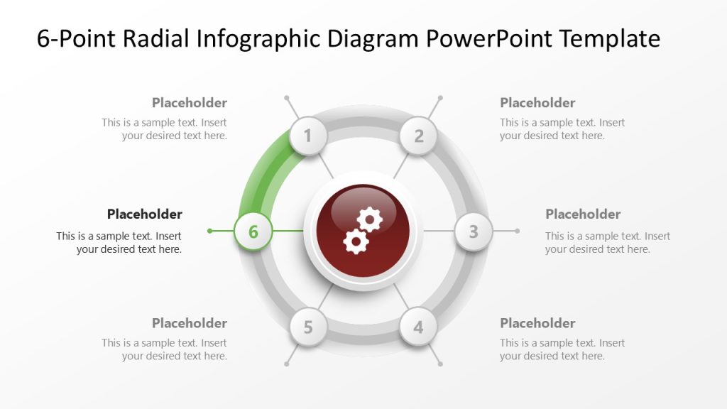 Creative 6-Point Radial Infographic PPT Slide Template - SlideModel