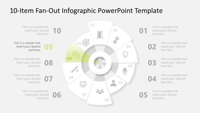 Creative 10-Item Fan-Out Infographic Slide Design - SlideModel