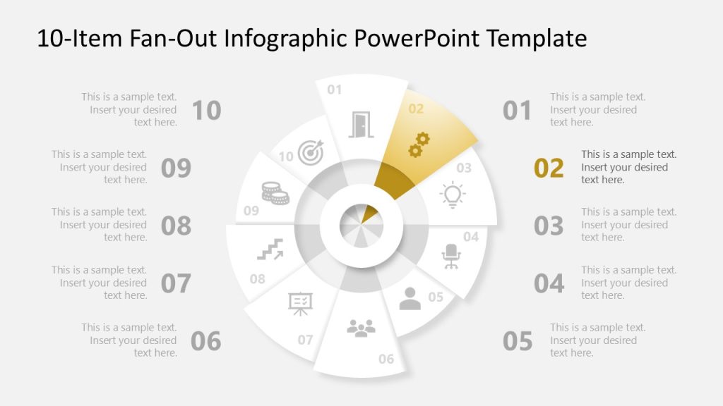 Editable 10-Item Fan-Out Infographic PPT Template - SlideModel