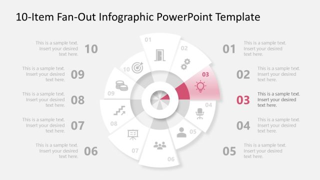 Customizable 10-Item Fan-Out Infographic PPT Template - SlideModel
