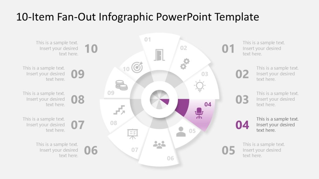 10-Item Fan-Out Infographic Slide Template - SlideModel