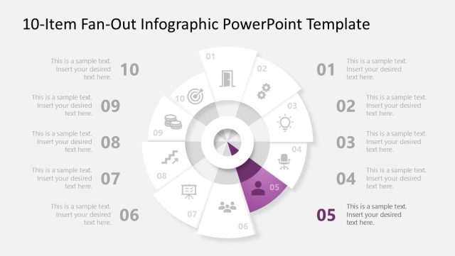 10-Item Fan-Out Infographic Diagram with Numbers - SlideModel