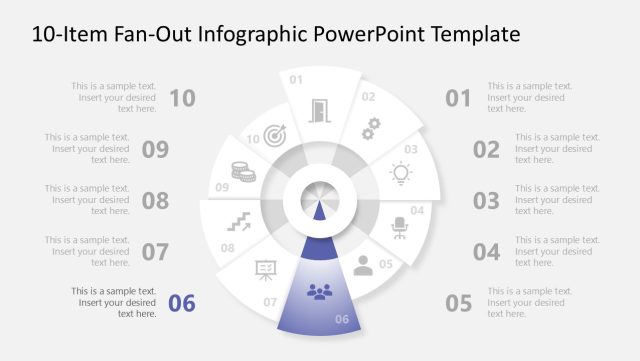 10-Item Fan-Out Infographic PPT Slide - SlideModel