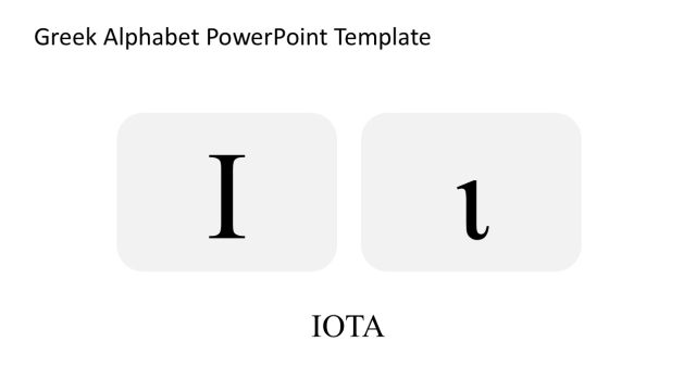 Iota Letter Slide - Greek Alphabet Template - SlideModel