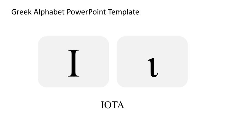 Iota Letter Slide - Greek Alphabet Template - SlideModel