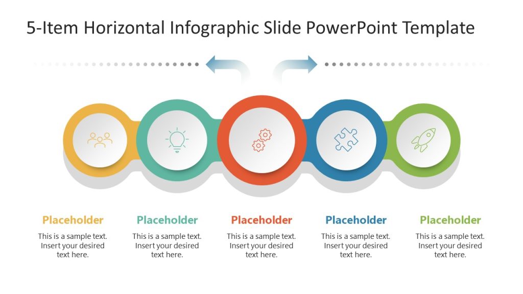 Editable 5-Item Two-Side Horizontal Diagram Template - SlideModel
