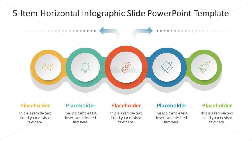 Editable 5-Item Two-Side Horizontal Diagram Template - SlideModel