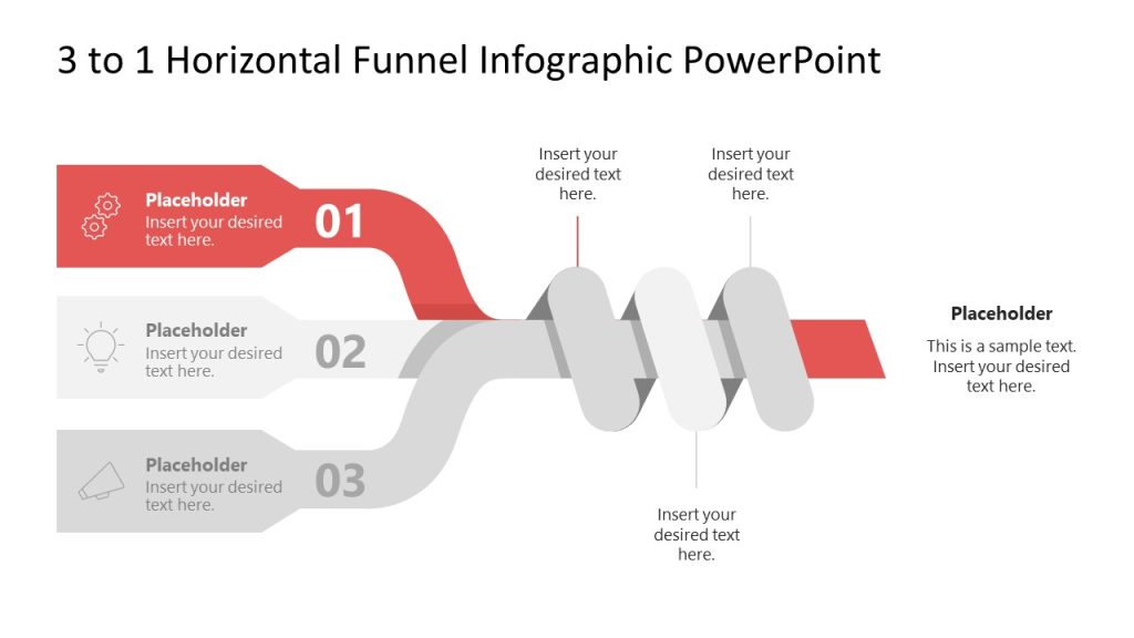 Step 1 Diagram - 3-to-1 Horizontal Funnel Infographic PPT Template ...
