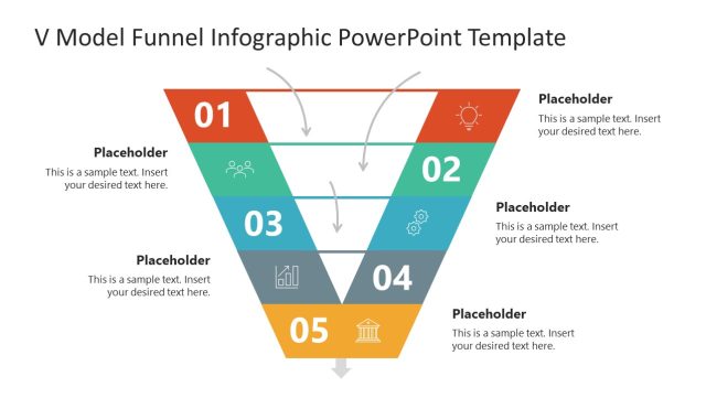 5-Level V Model Funnel Diagram PPT Template - SlideModel